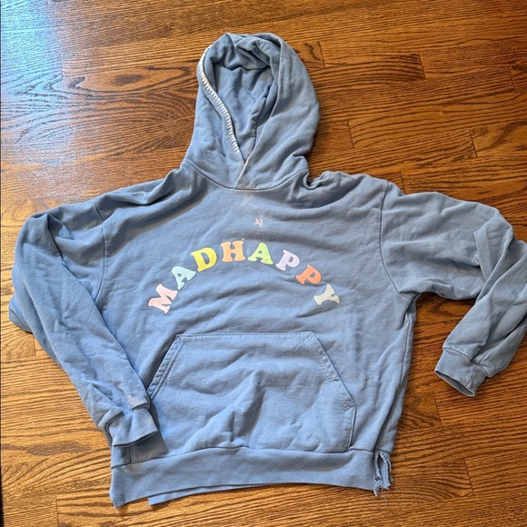 Madhappy | Tops | Madhappy Blue Hoodie With Colorful Logo | Poshmark